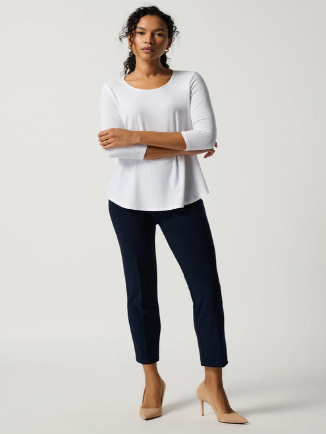 Joseph Ribkoff Pleated Front Cropped Pants In Navy 181089NOS