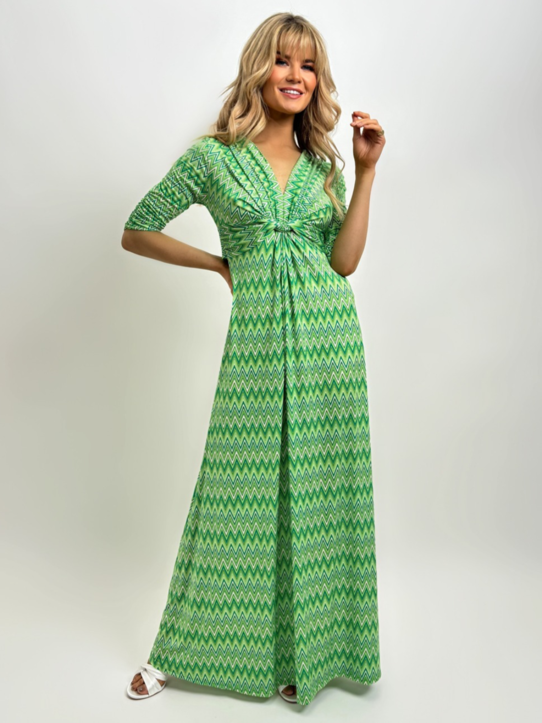 Kate & Pippa Alana Maxi Dress In Green Print – Nicola Ross