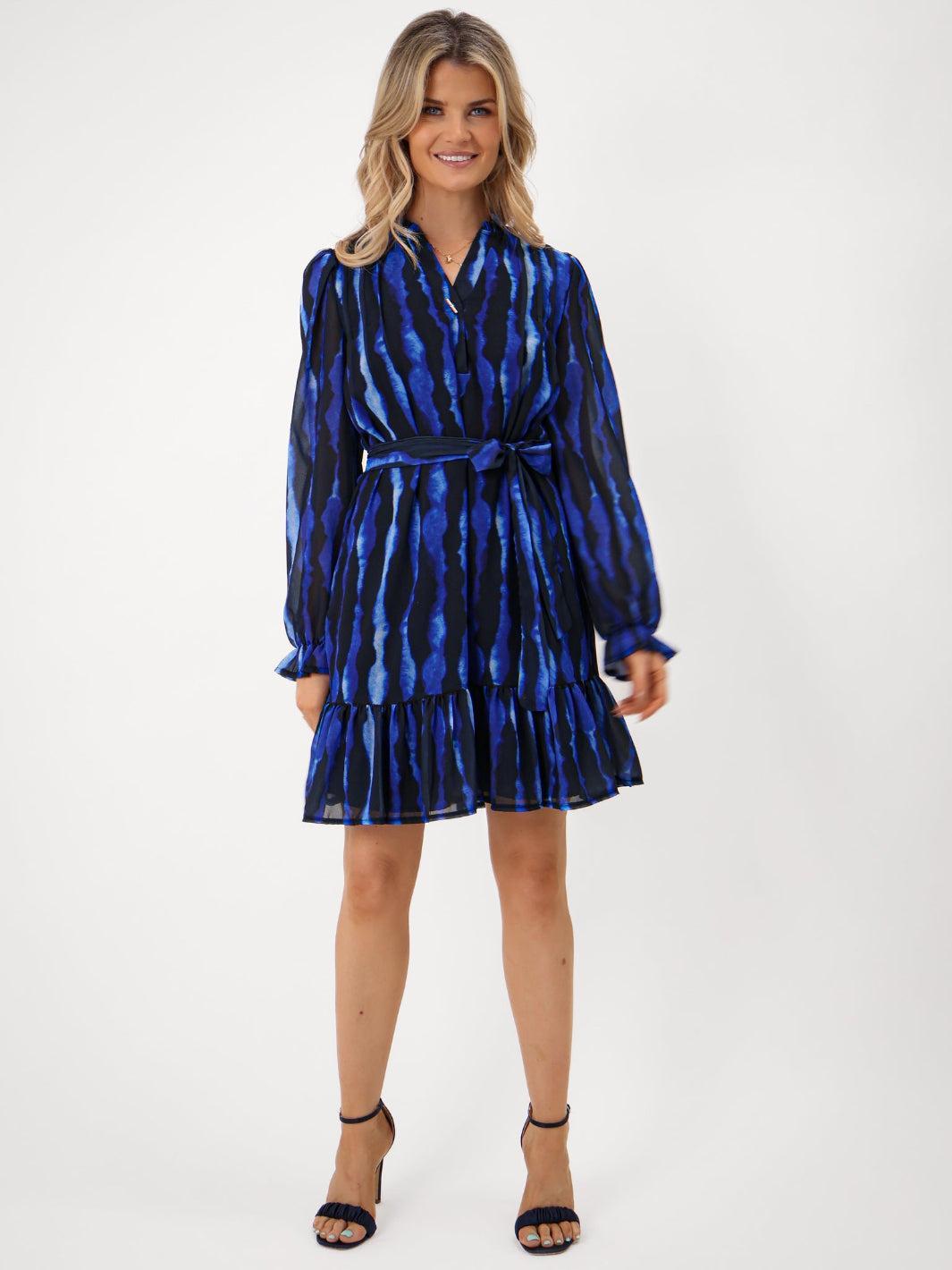 Kate & Pippa Venus Mini Dress In Royal Blue Print – Nicola Ross